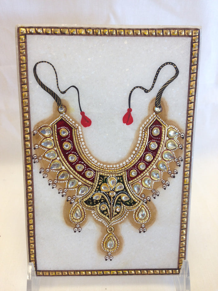 Necklace Design On Marble Plate
